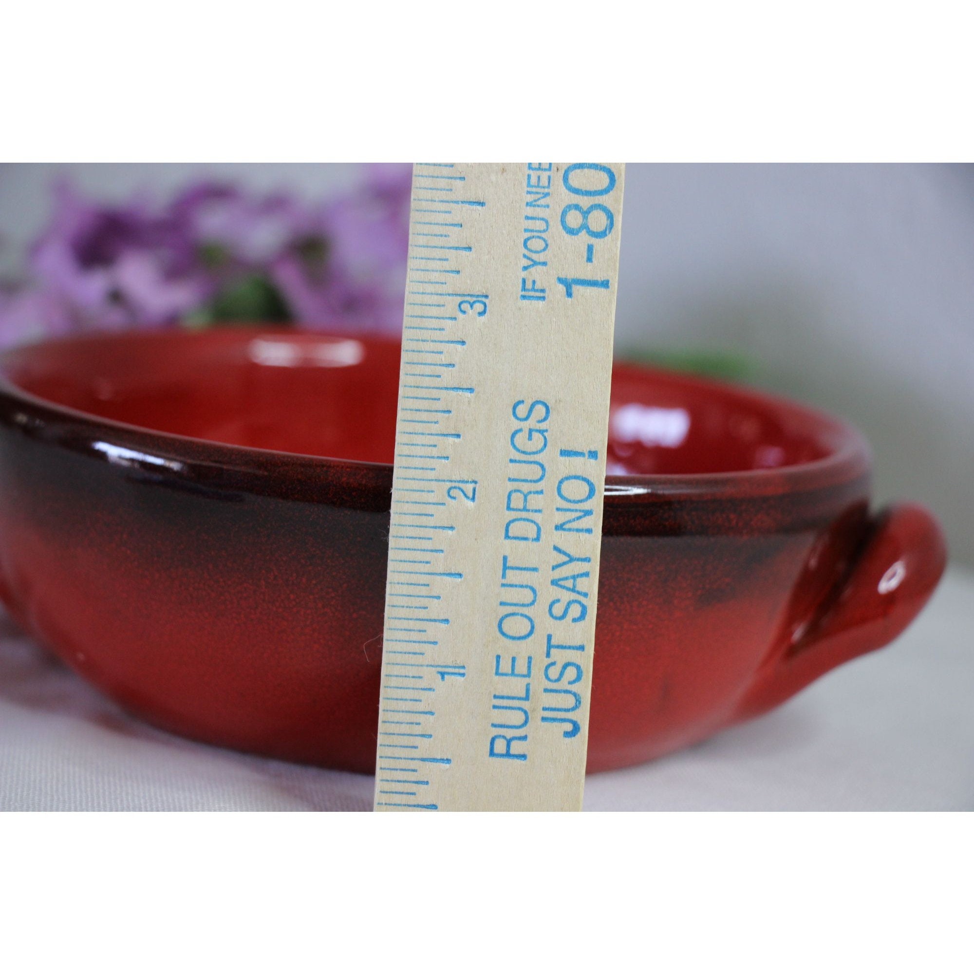 De Silva Pottery Red Bowl Two Handles Made in Italy Soup Dessert - Etsy
