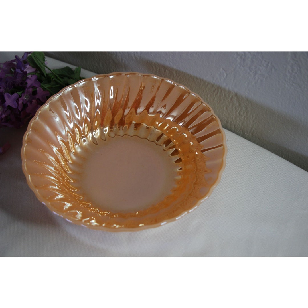Vintage Fire King Swirl Peach Royal Luster Vegetable Serving Bowl - Etsy