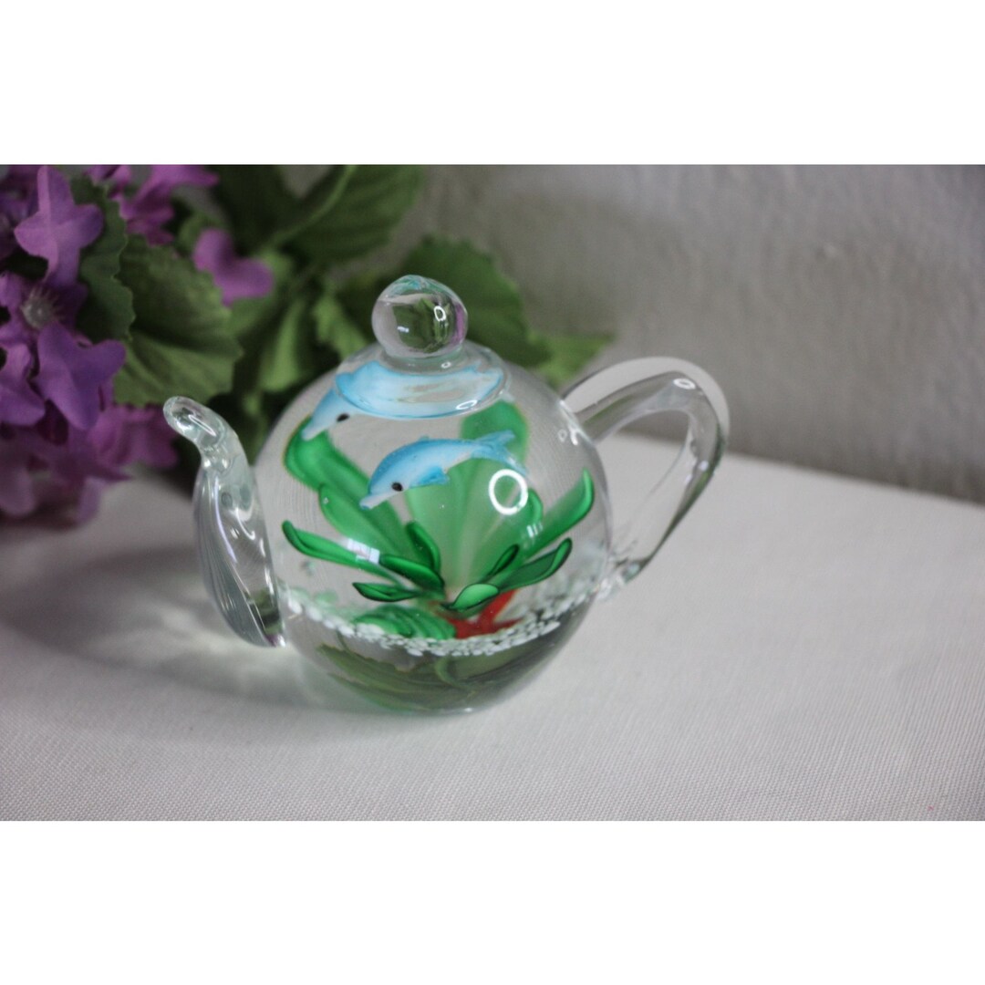 Vintage Dynasty Gallery Heirloom Teapot Paperweight Dolphins - Etsy