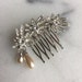 Rhinestone Vintage Brooch Hair Comb Bridal Comb Faux Pearls Floral ...