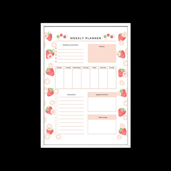 Strawberry Planner - Etsy
