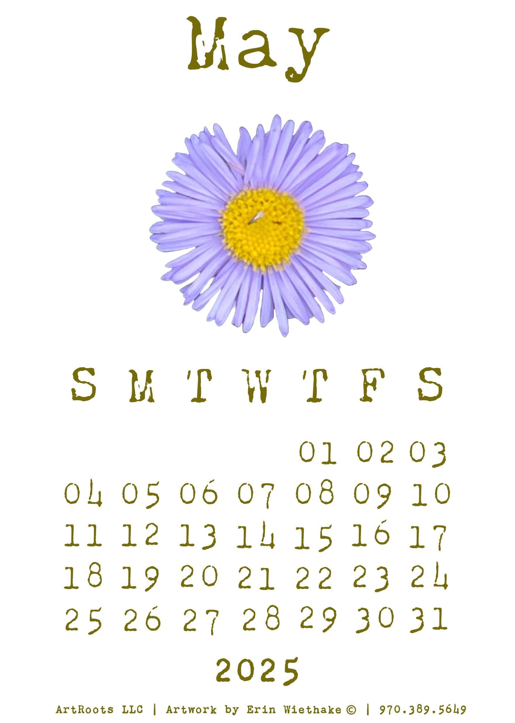 2025 May Digital Calendar | Nature Still Life | Botanically Inspired ...