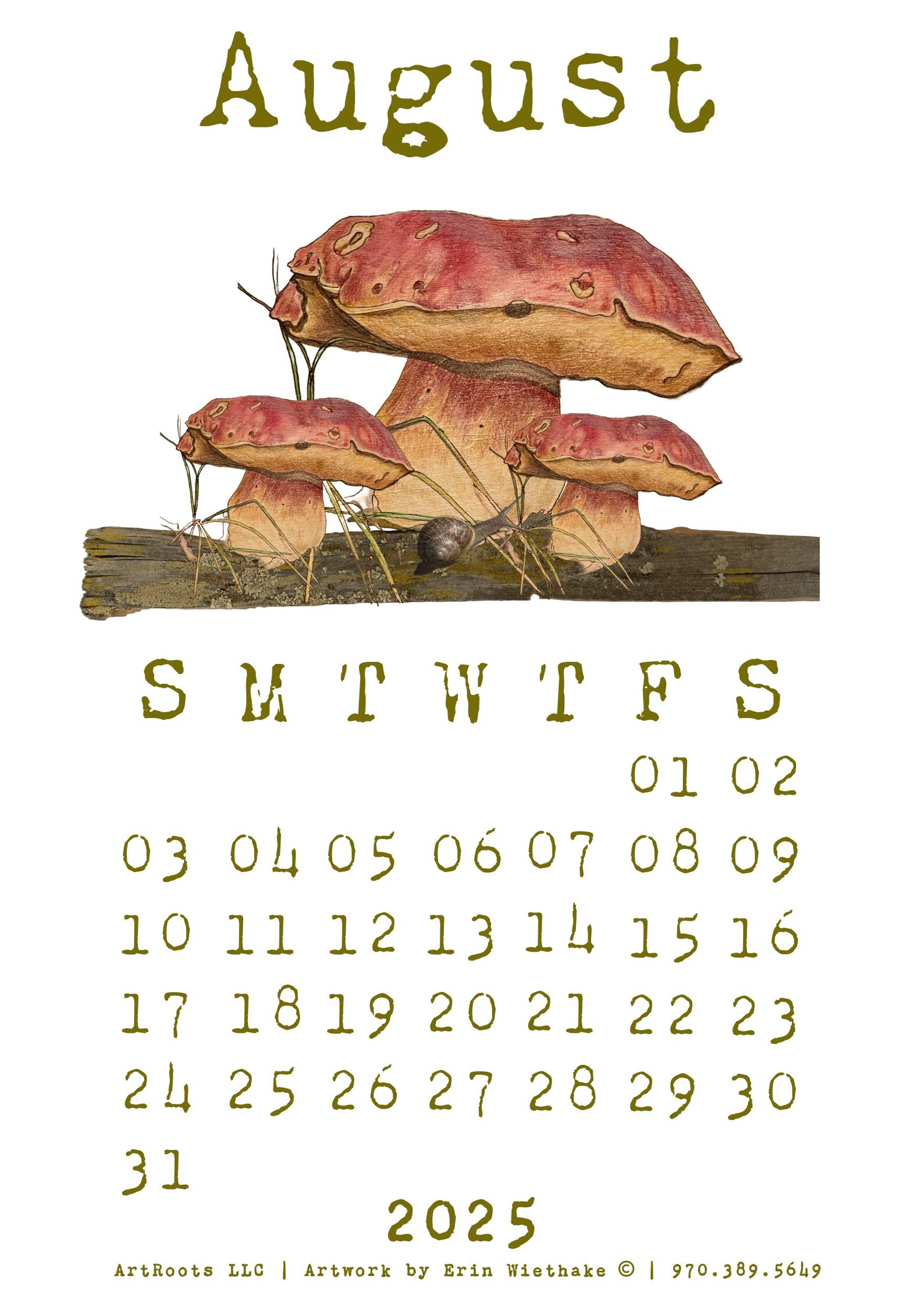 2025 August Digital Calendar | Nature Still Life | Botanically Inspired ...