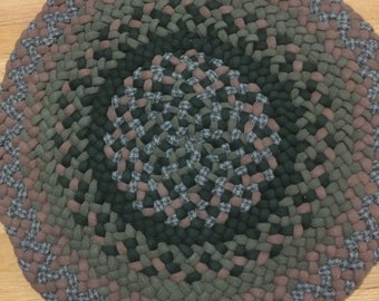 Round Olive Green Rug - Etsy