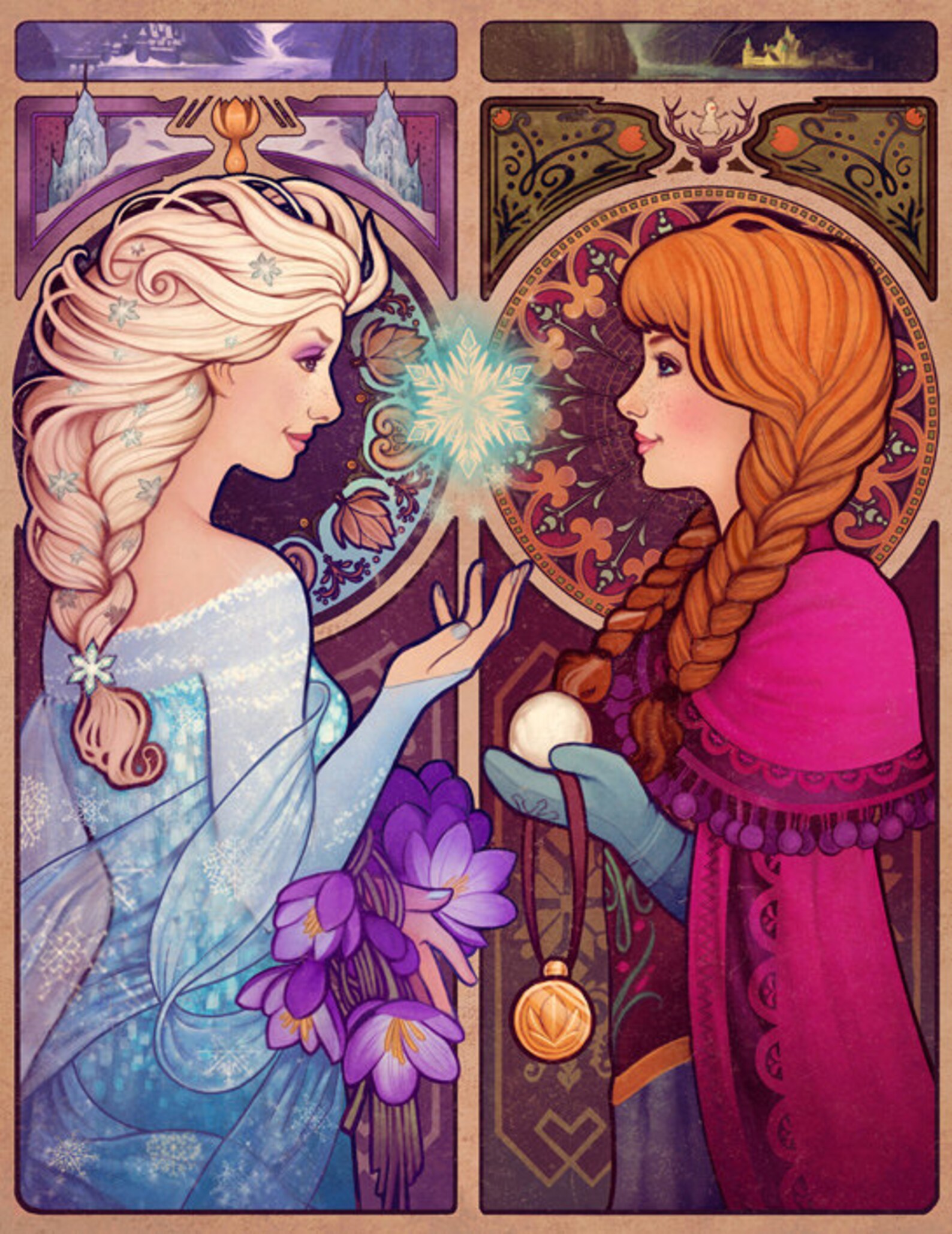 Elsa & Anna, Frozen Poster Print - Etsy