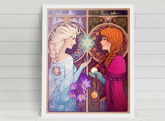 Elsa & Anna Frozen Poster Print | Etsy
