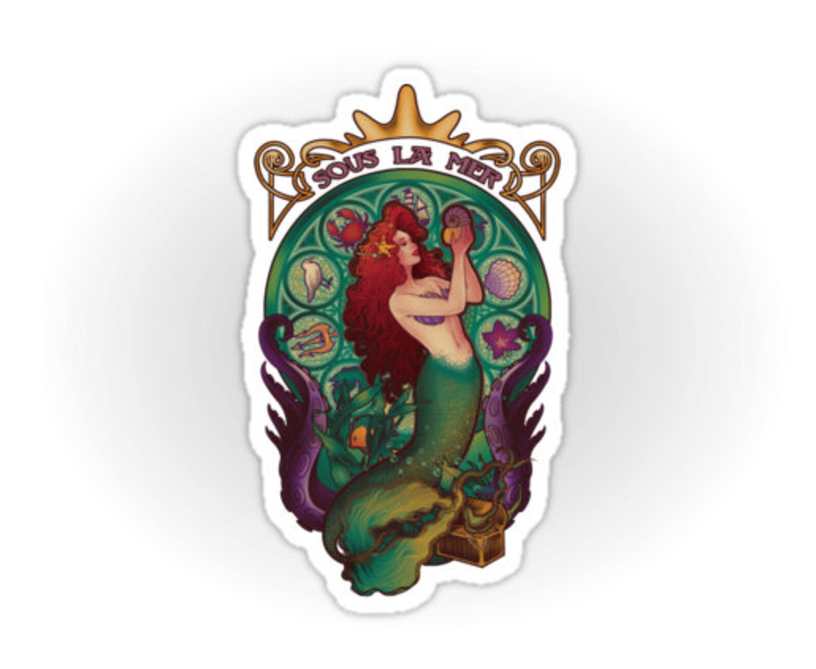 Ariel of the Little Mermaid Vinyl Sticker - Etsy