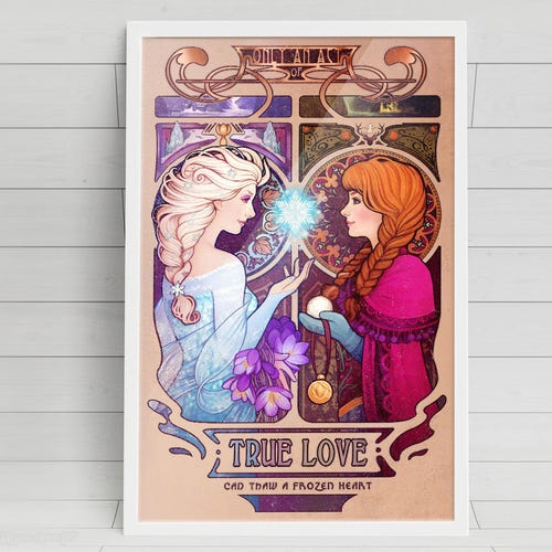Elsa & Anna Frozen Poster Print | Etsy