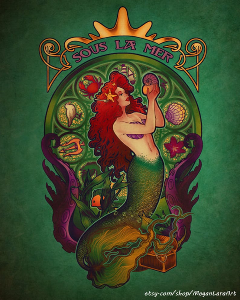 Ariel Little Mermaid Poster Print - Etsy