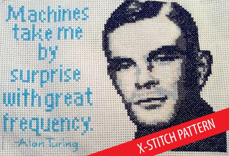 Pattern for Cross Stitch - Alan Turing - Etsy