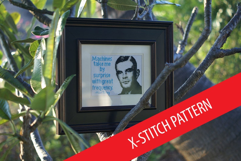 Pattern for Cross Stitch - Alan Turing - Etsy