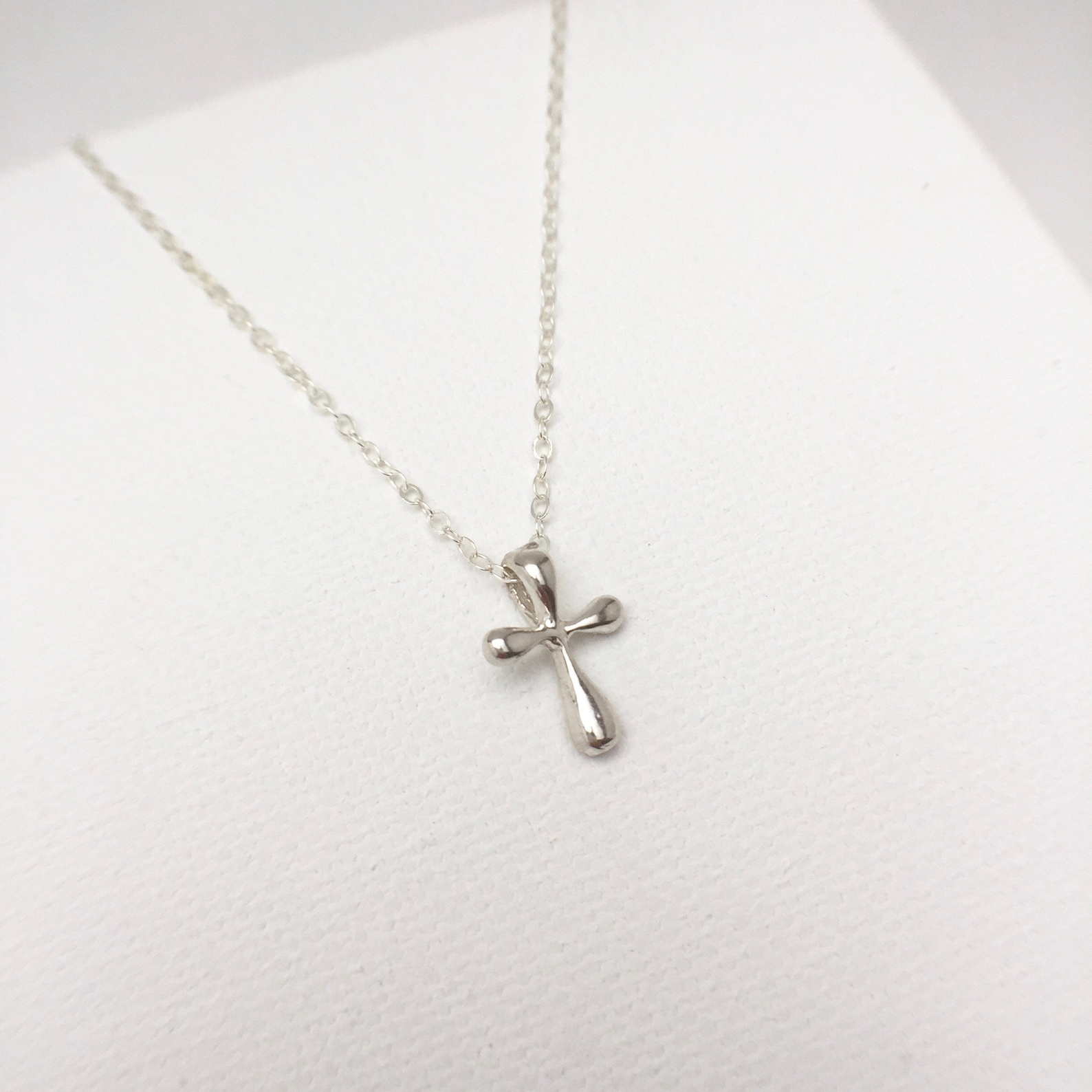 Sterling Silver Cross Necklace Small Simple Cross Necklace - Etsy