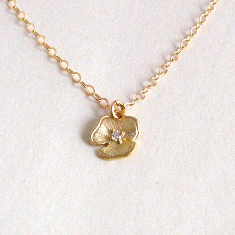 Gold Flower Necklace - Etsy