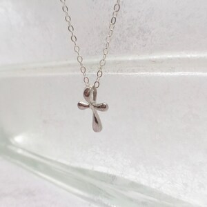 Sterling Silver Cross Necklace, Small Simple Cross Necklace, Dainty ...