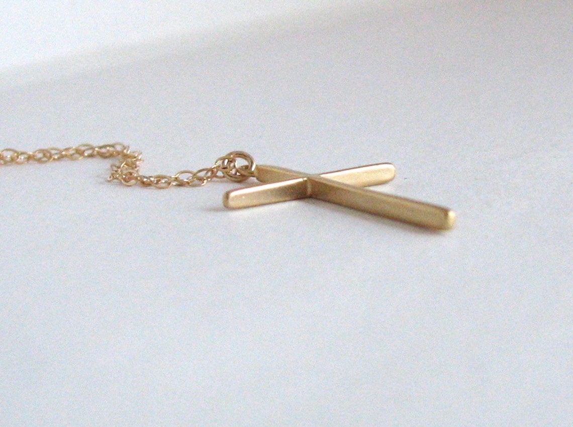 Simple Gold Cross Necklace -- 14k Gold Filled - Dainty Delicate Cross ...