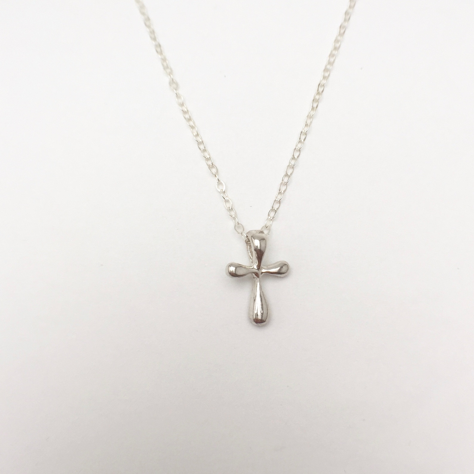 Sterling Silver Cross Necklace Small Simple Cross Necklace - Etsy