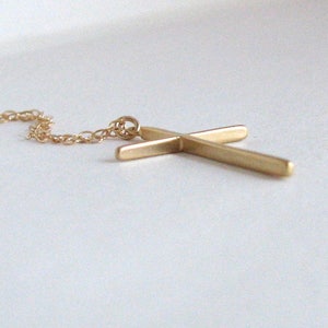 Thin Gold Delicate Cross Necklace, Simple Skinny Cross, Christian ...