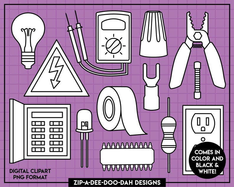 Electricity Clipart Set zip-a-dee-doo-dah Designs - Etsy