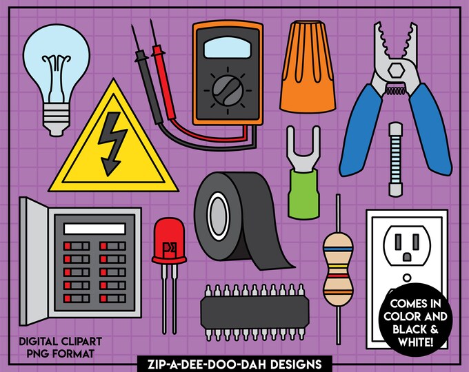 Electricity Clipart Set zip-a-dee-doo-dah Designs - Etsy