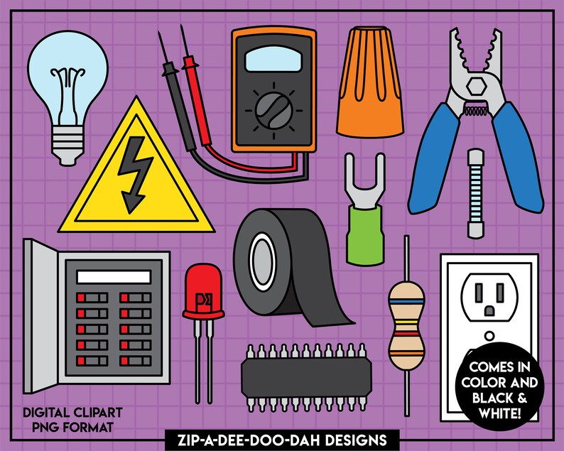 Electricity Clipart Set zip-a-dee-doo-dah Designs - Etsy