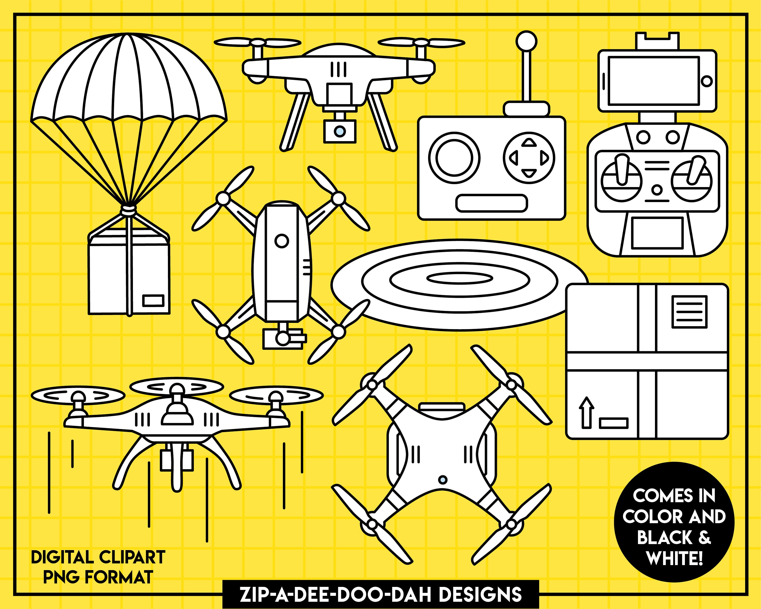 Drones Clipart Set zip-a-dee-doo-dah Designs - Etsy