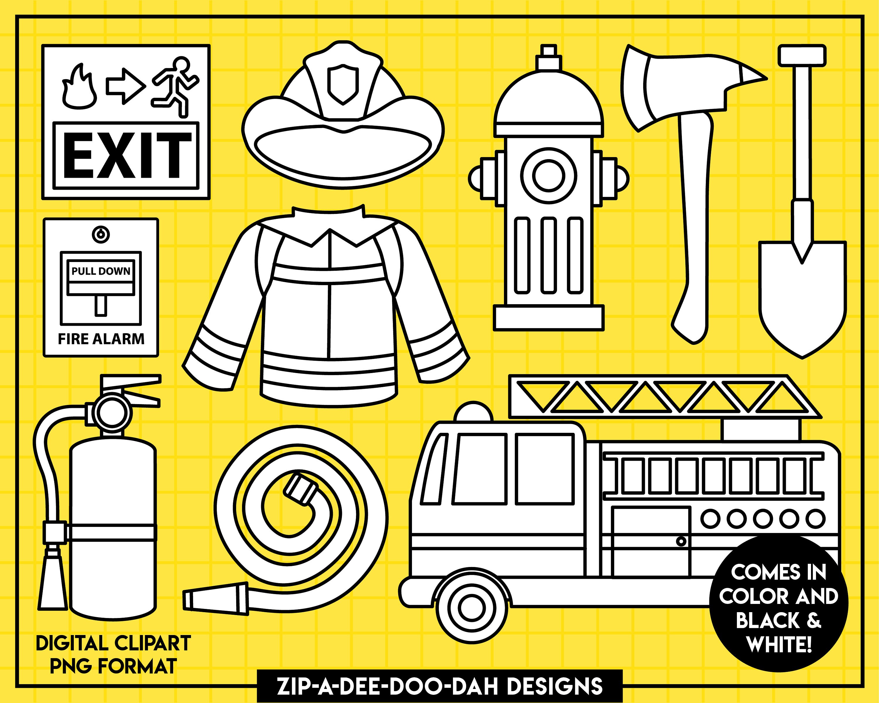 Fire Safety Clipart Set zip-a-dee-doo-dah Designs - Etsy