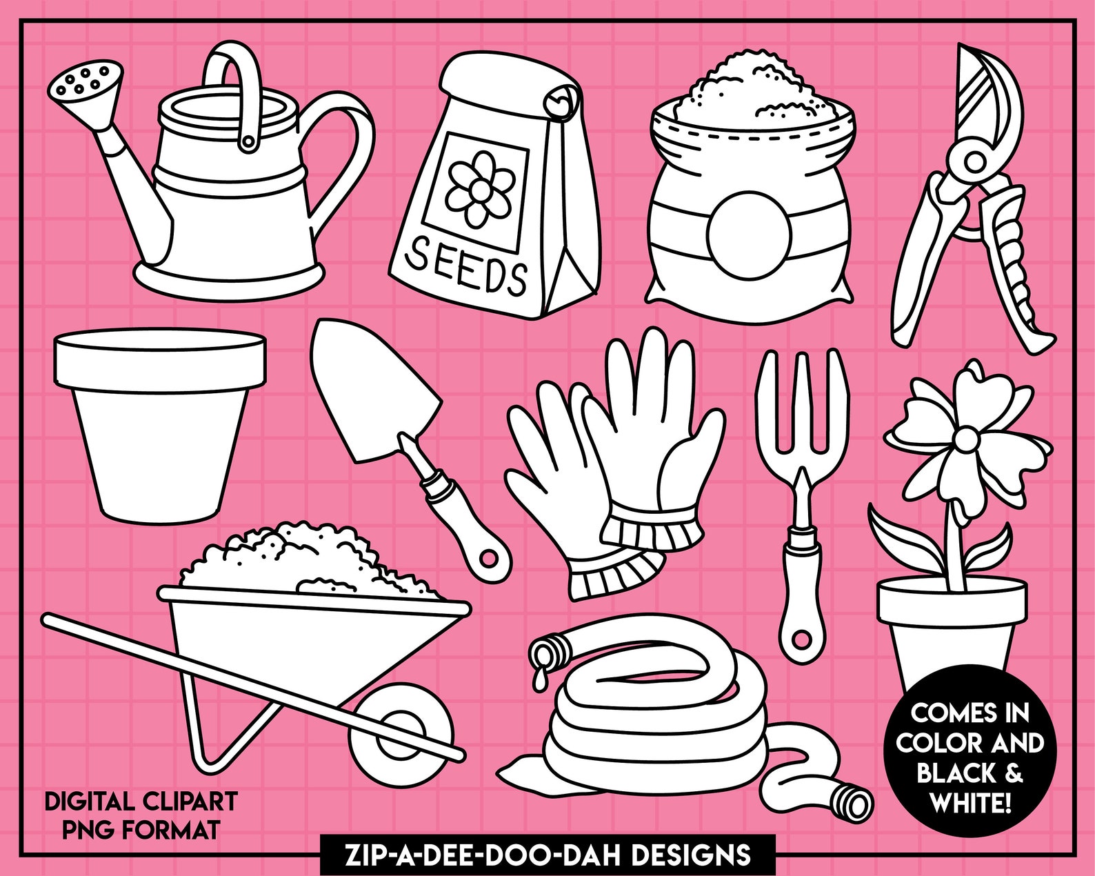 Spring Garden Clipart Set zip-a-dee-doo-dah Designs - Etsy