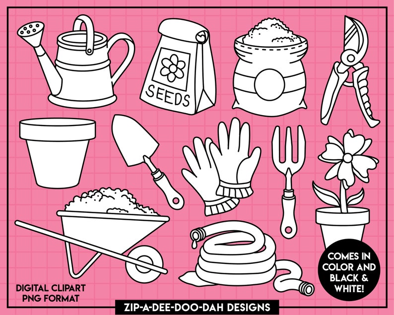 Spring Garden Clipart Set zip-a-dee-doo-dah Designs - Etsy