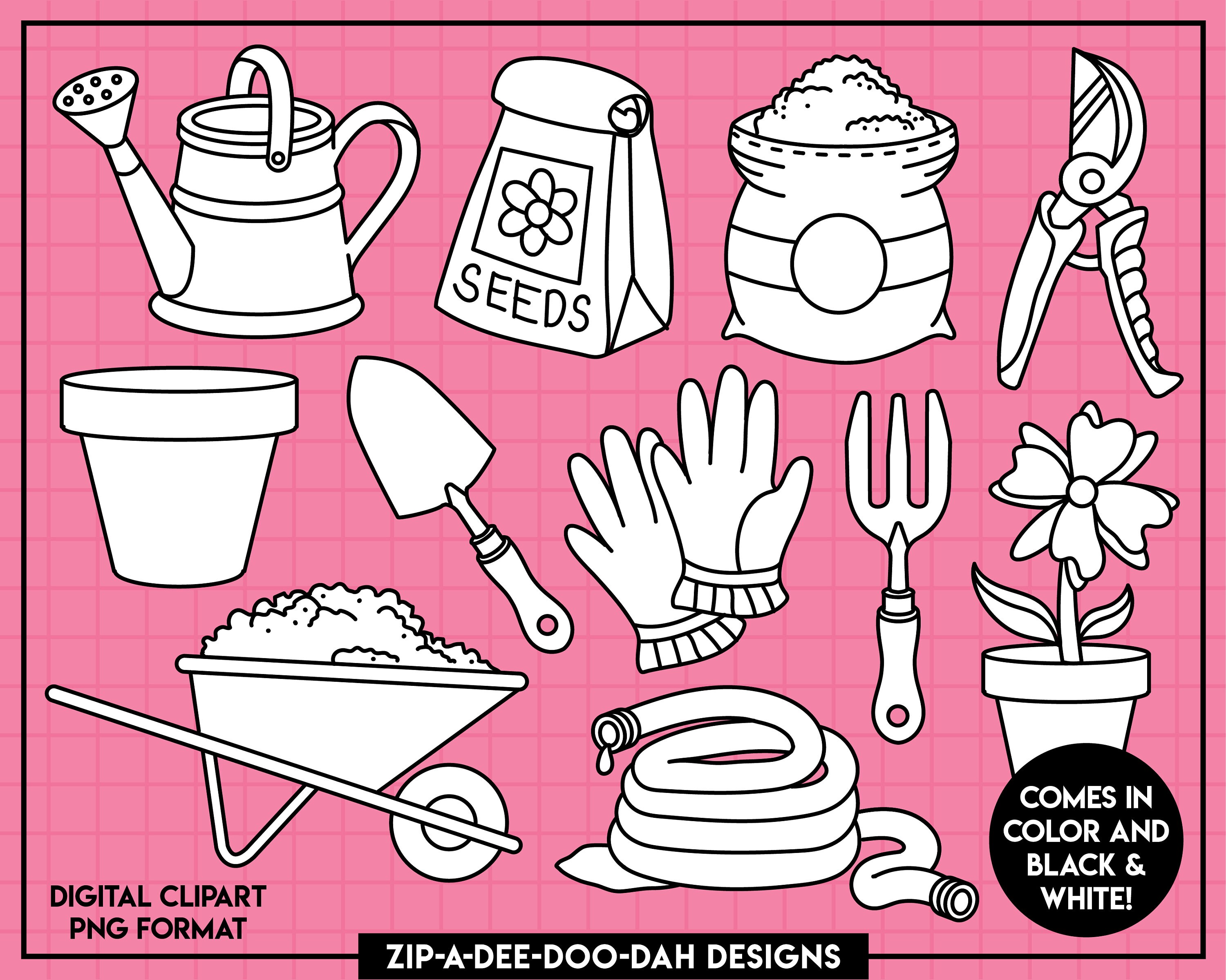 Spring Garden Clipart Set Zip-A-Dee-Doo-Dah Designs | Etsy