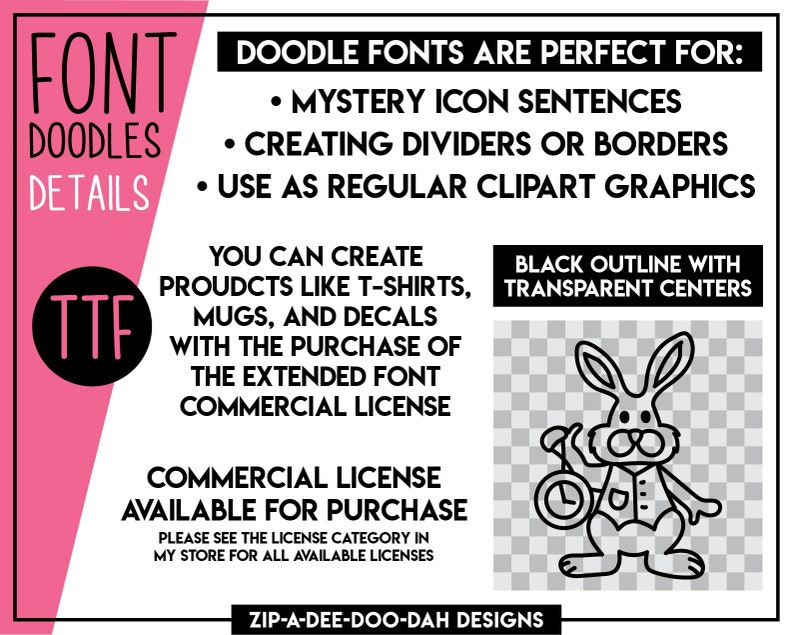 Alice in Wonderland Doodle Font zip-a-dee-doo-dah Designs - Etsy