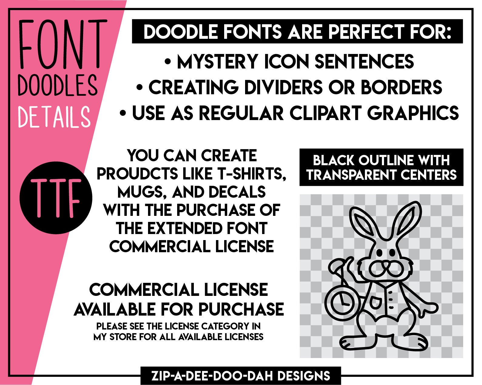 Alice in Wonderland Doodle Font zip-a-dee-doo-dah Designs - Etsy