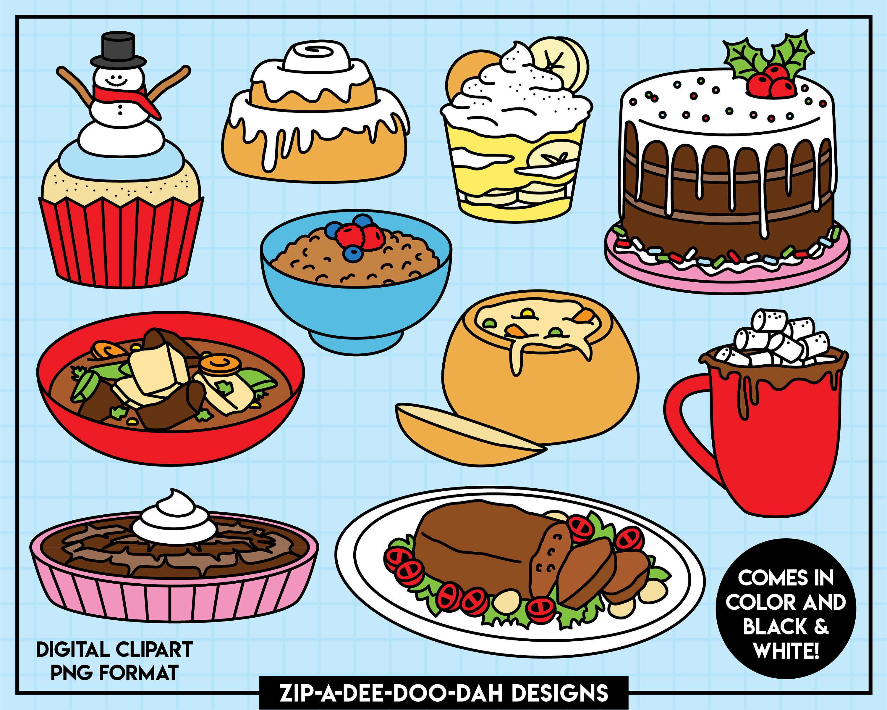 Winter Food Clipart Set zip-a-dee-doo-dah Designs - Etsy