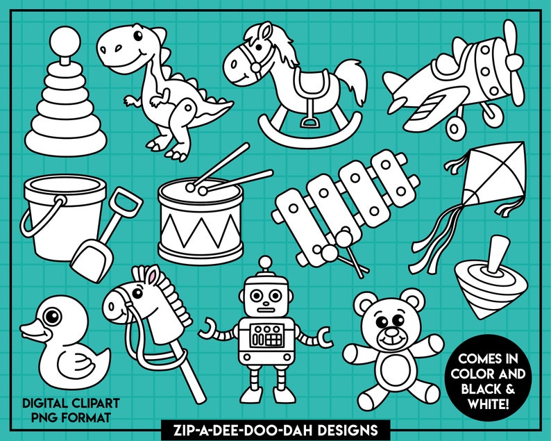 Toys Clipart Set zip-a-dee-doo-dah Designs - Etsy