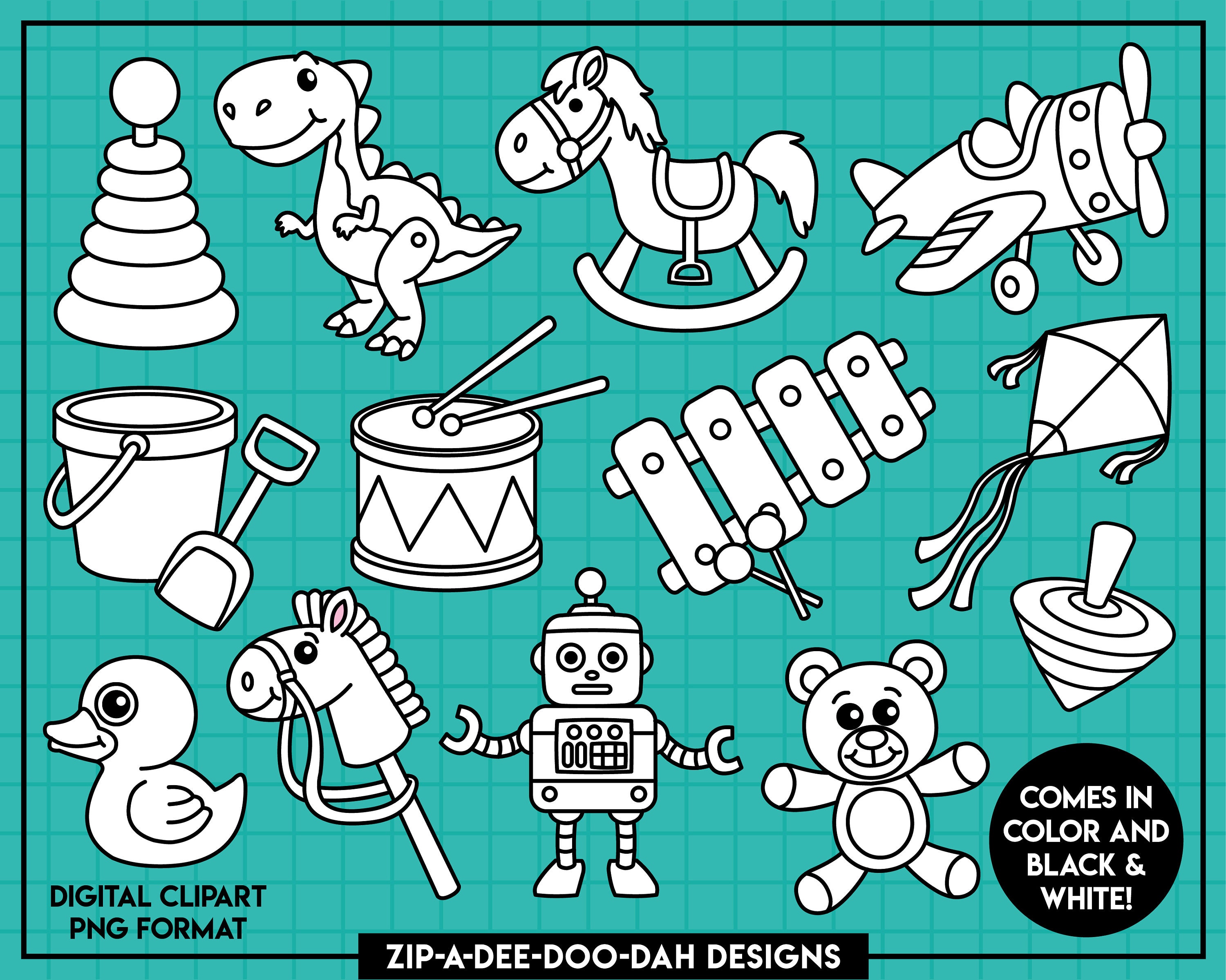 Toys Clipart Set zip-a-dee-doo-dah Designs | Etsy