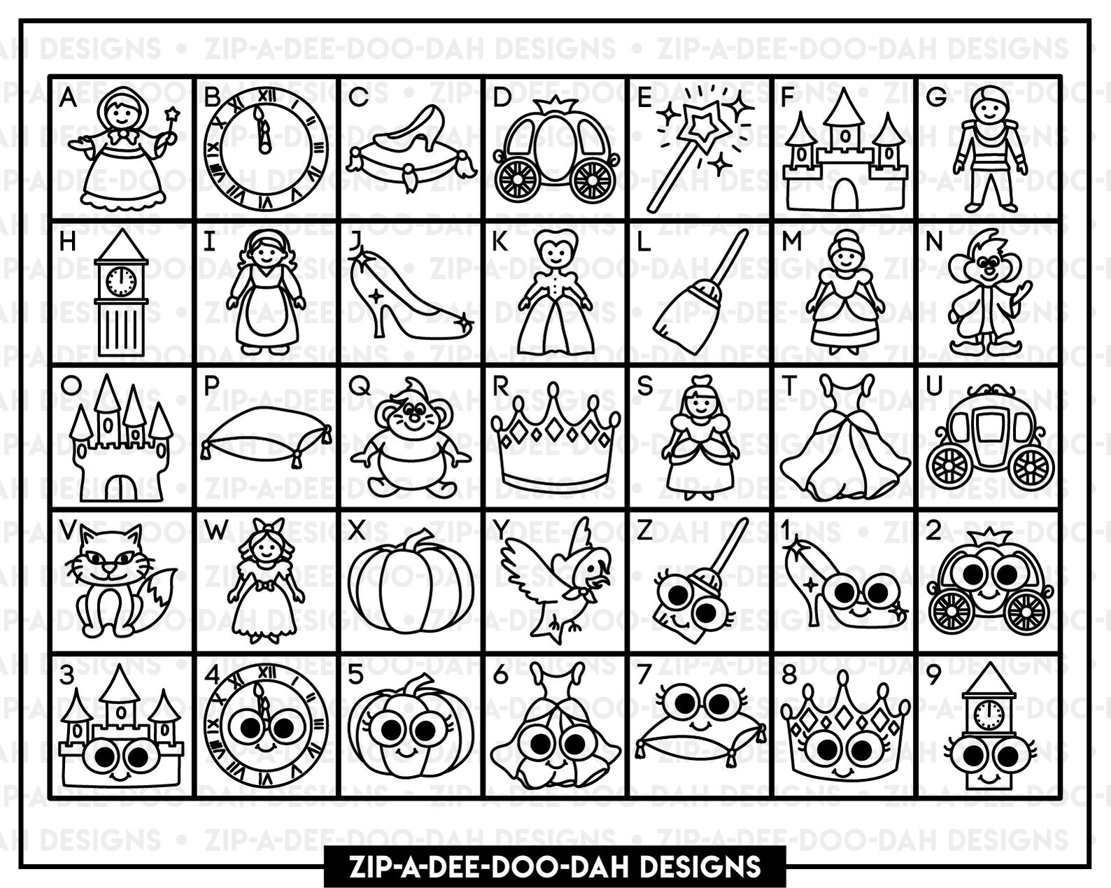 Cinderella Doodle Font zip-a-dee-doo-dah Designs - Etsy