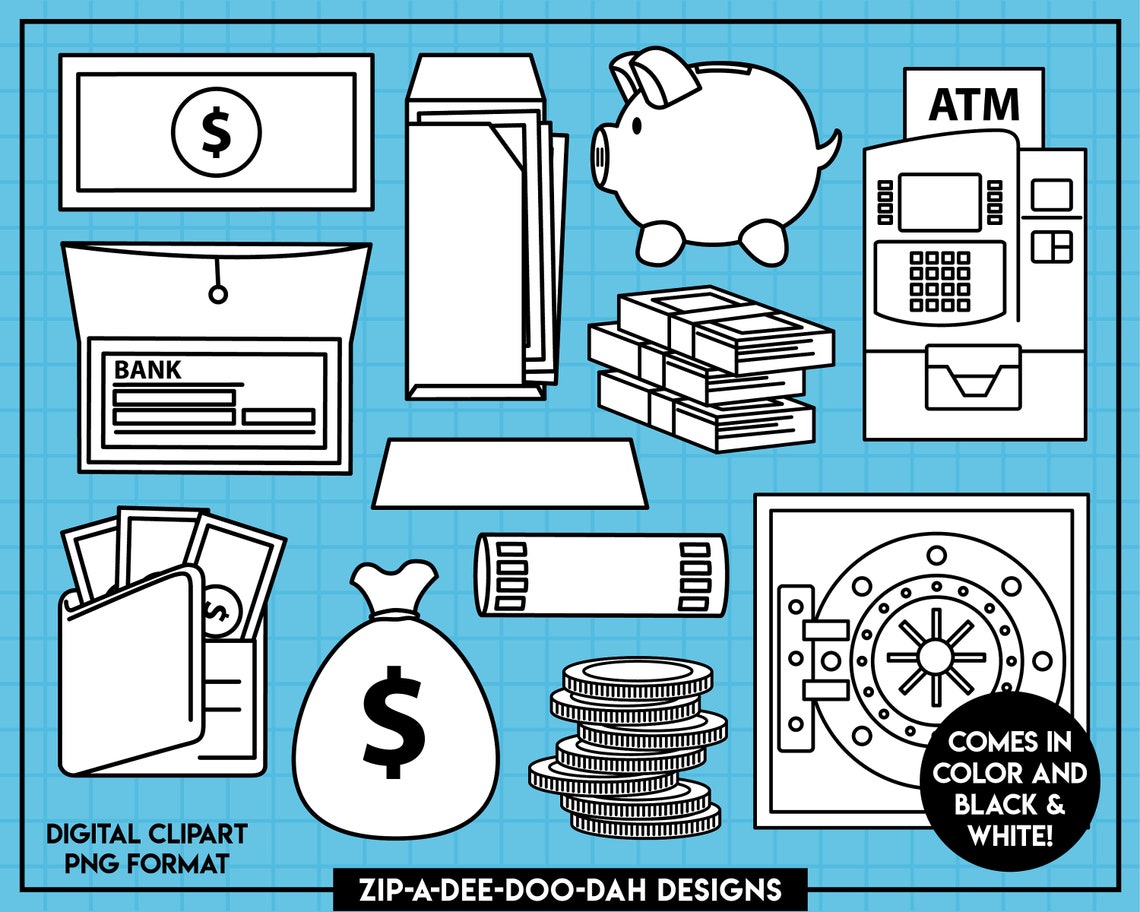 Money Clipart Set zip-a-dee-doo-dah Designs - Etsy