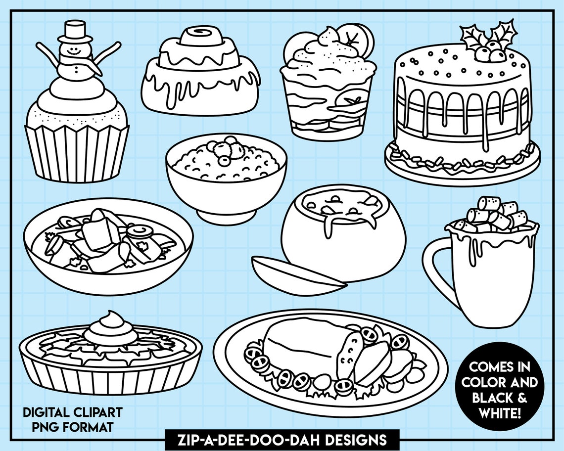 Winter Food Clipart Set zip-a-dee-doo-dah Designs - Etsy