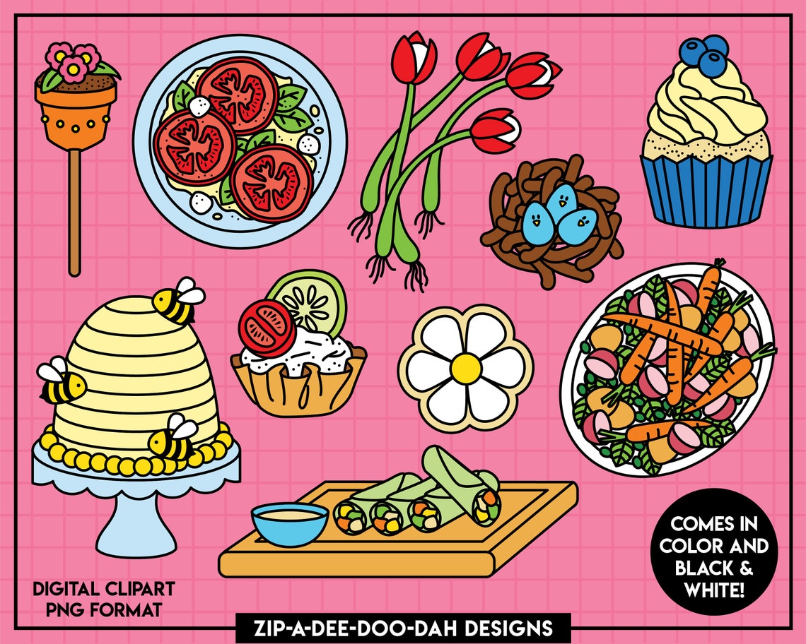 Spring Food Clipart Set zip-a-dee-doo-dah Designs - Etsy