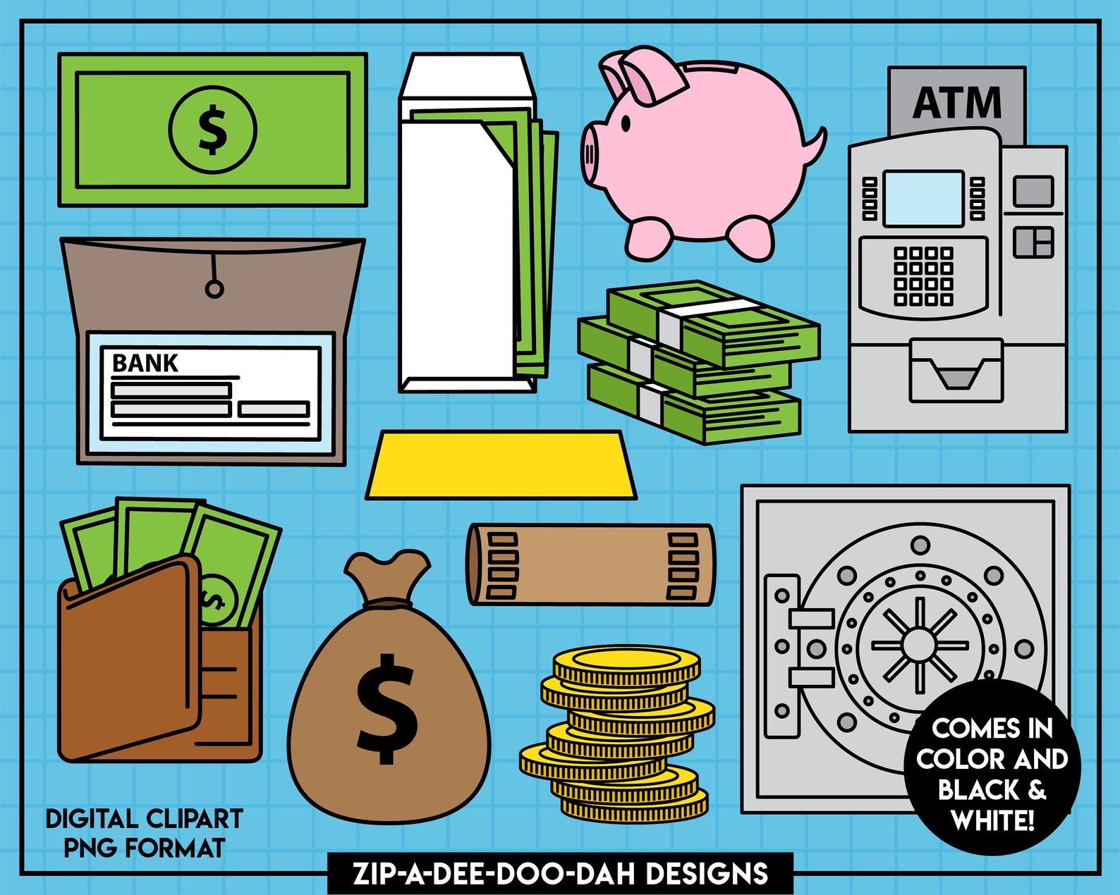 Money Clipart Set zip-a-dee-doo-dah Designs - Etsy