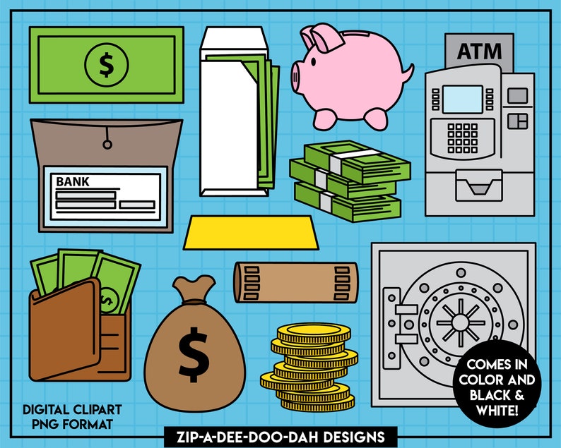 Money Clipart Set zip-a-dee-doo-dah Designs - Etsy