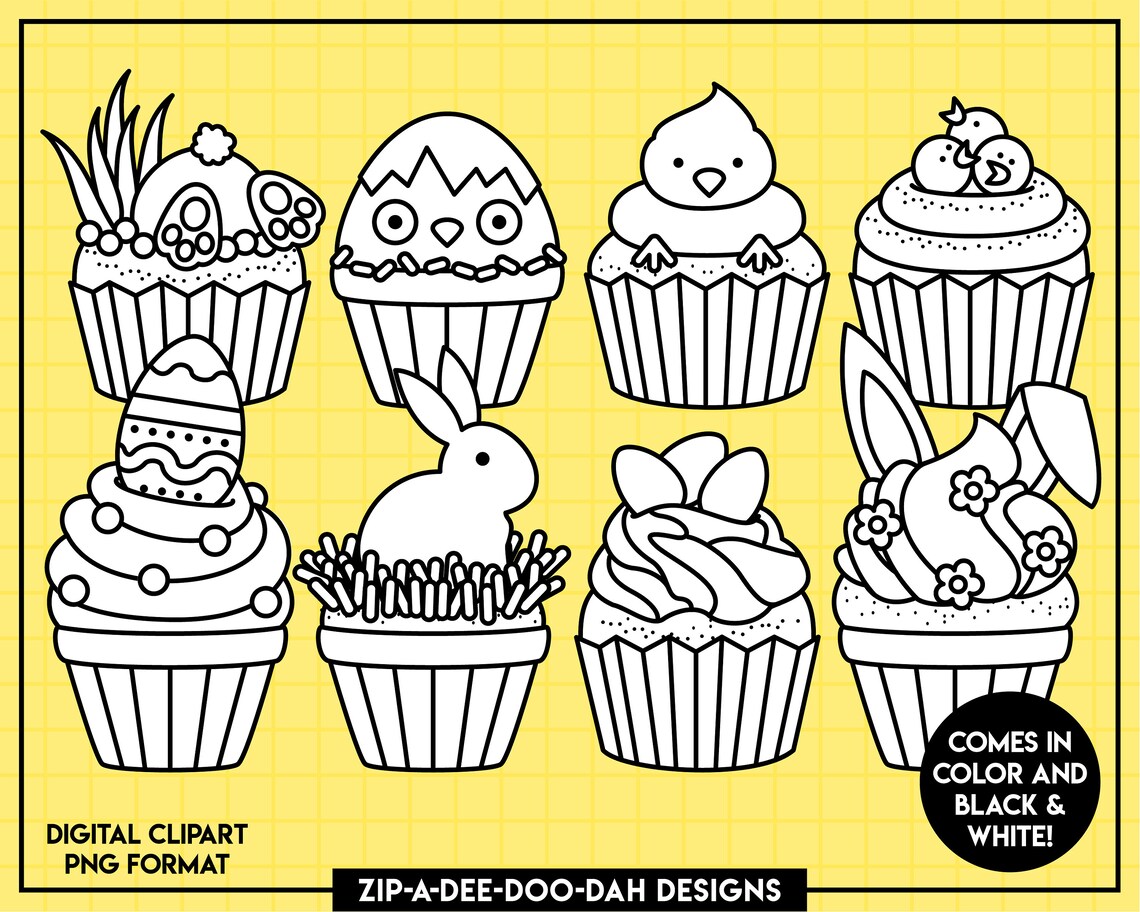 Easter Cupcakes Clipart Set zip-a-dee-doo-dah Designs - Etsy
