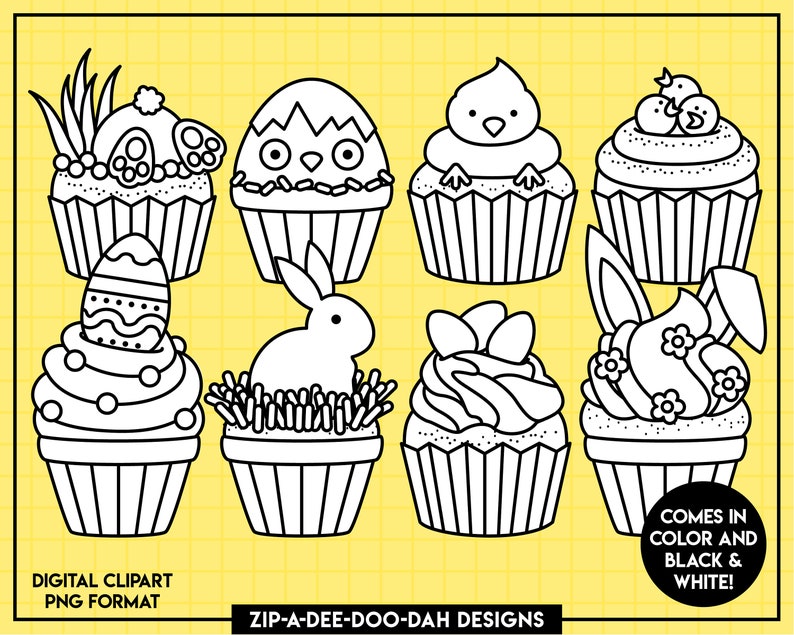 Easter Cupcakes Clipart Set zip-a-dee-doo-dah Designs - Etsy