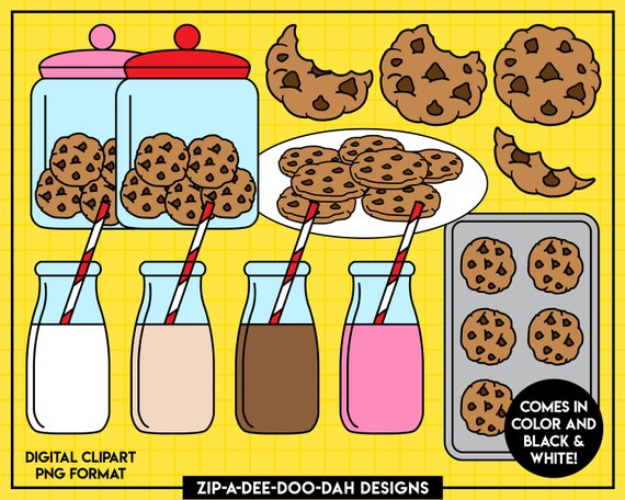 Milk and Cookies Clipart Set zip-a-dee-doo-dah Designs | Etsy