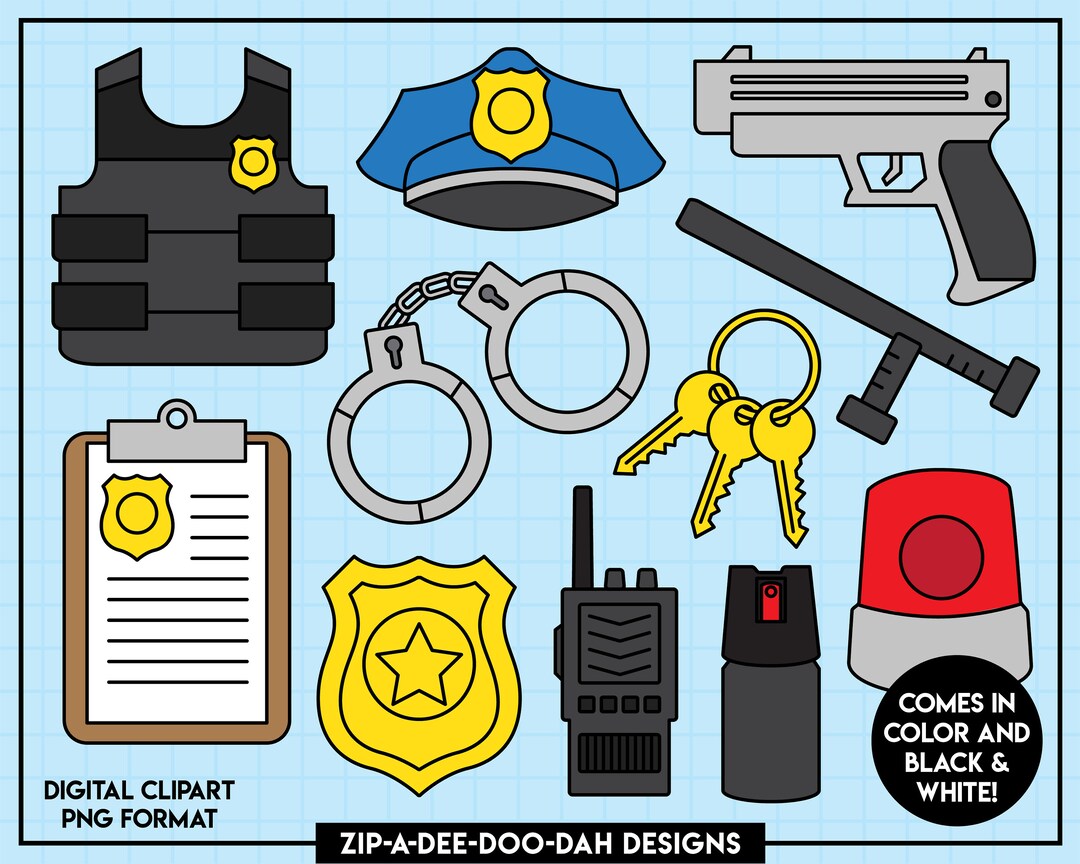 Police Clipart Set zip-a-dee-doo-dah Designs - Etsy