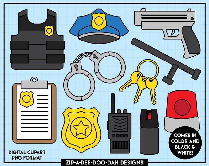 Police Clipart Set {zip-a-dee-doo-dah Designs} - Etsy