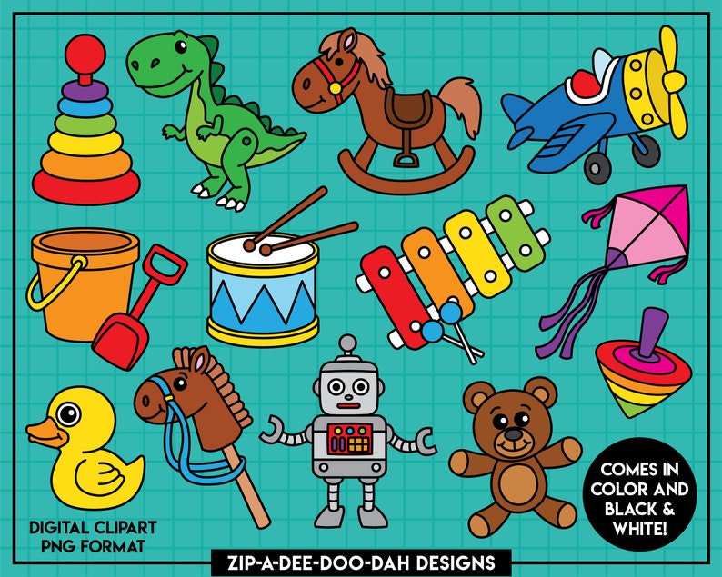 Toys Clipart Set zip-a-dee-doo-dah Designs - Etsy
