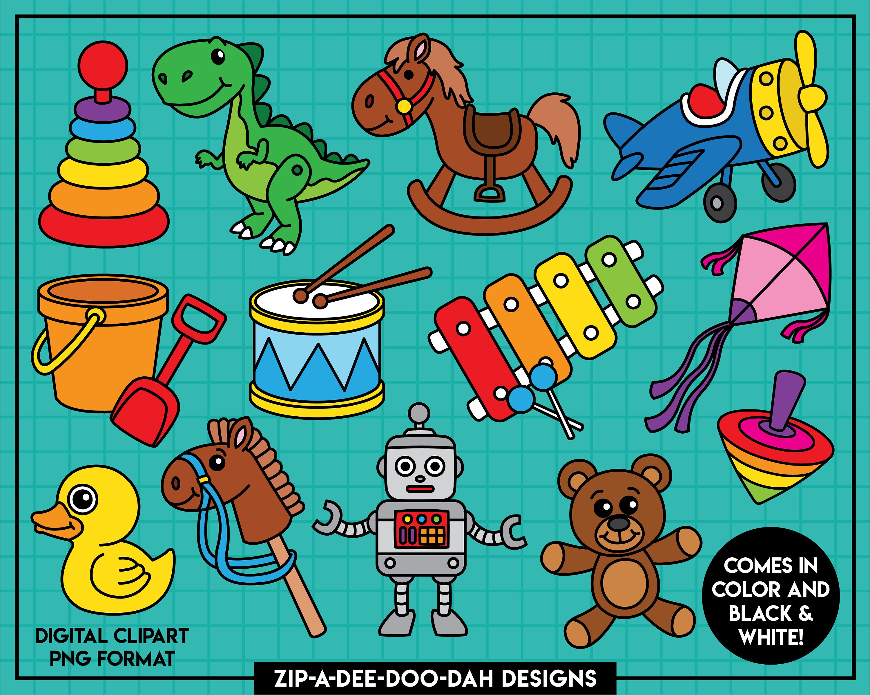 Toys Clipart Set zip-a-dee-doo-dah Designs | Etsy