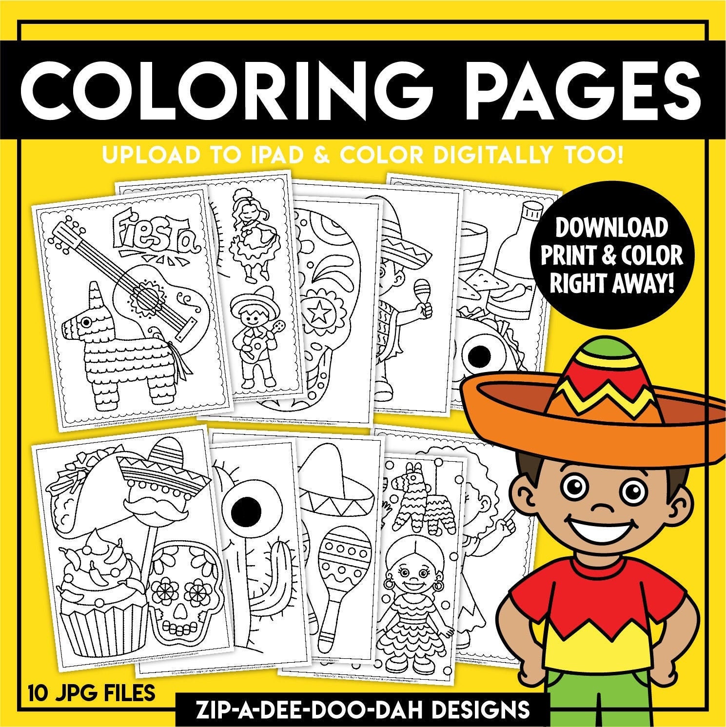 Zip Coloring Page
