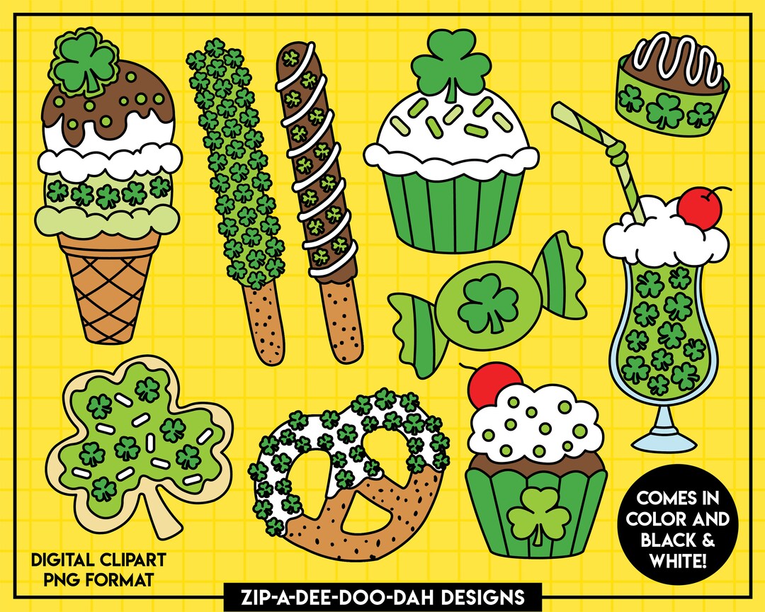 St Patrick's Day Treats Clipart Set zip-a-dee-doo-dah Designs - Etsy