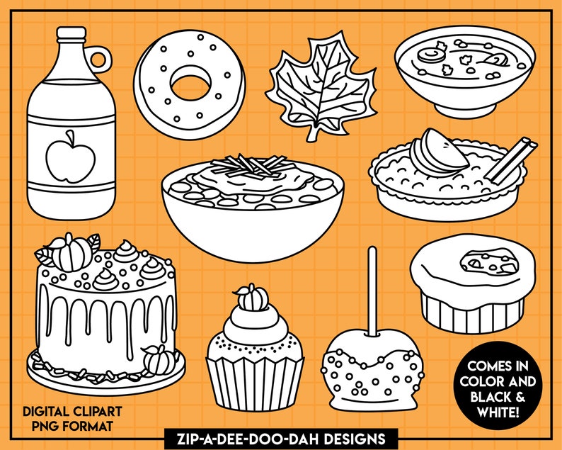 Fall Food Clipart Set zip-a-dee-doo-dah Designs - Etsy